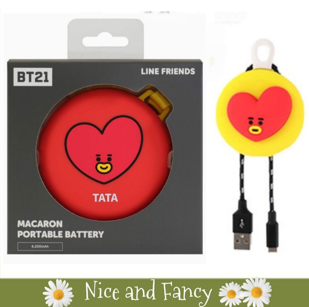 BT21 Tata Macaron Power Bank and Cable Set, Mobile Phones & Gadgets ...
