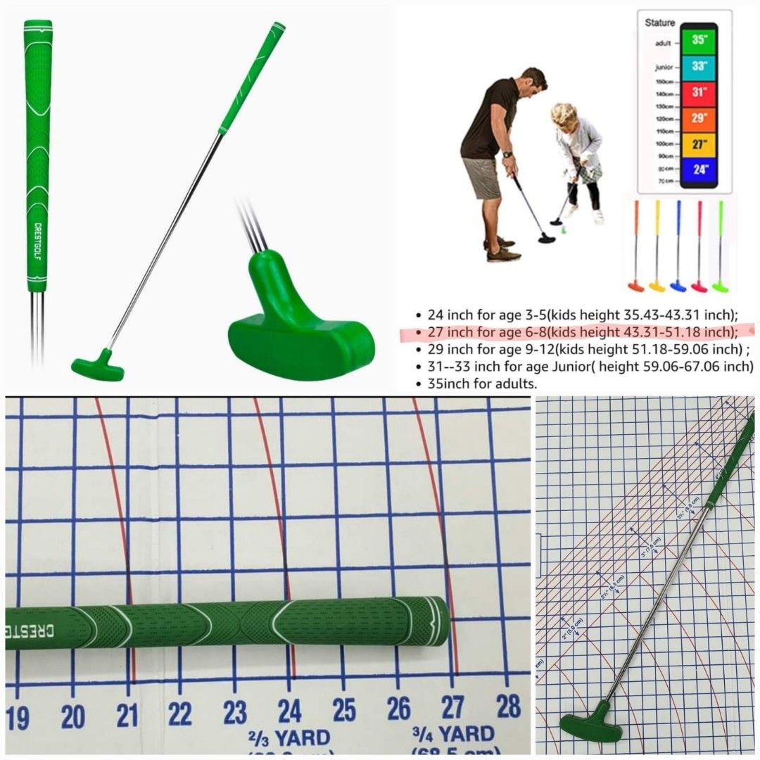 Crestgolf Ambidextrous Rubber Toddler Kids Golf Putter, Sports ...
