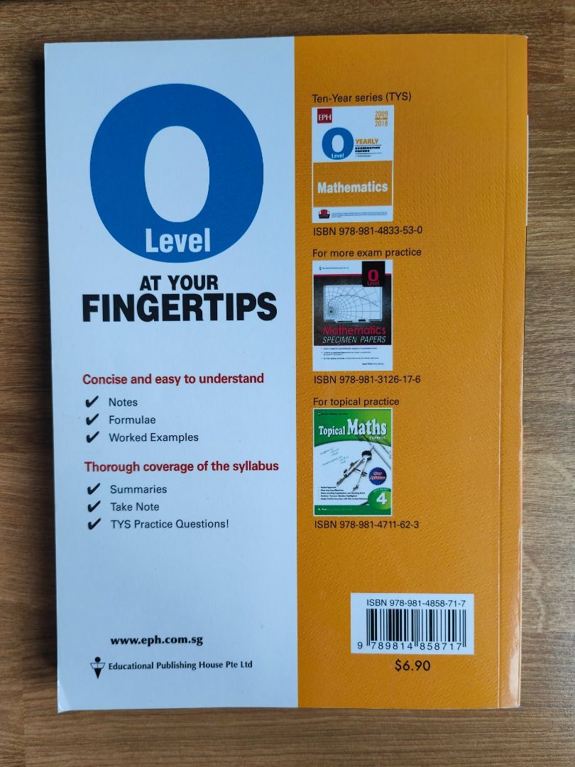 EPH O Level Mathematics Revision Handbook (Elementary Mathematics ...