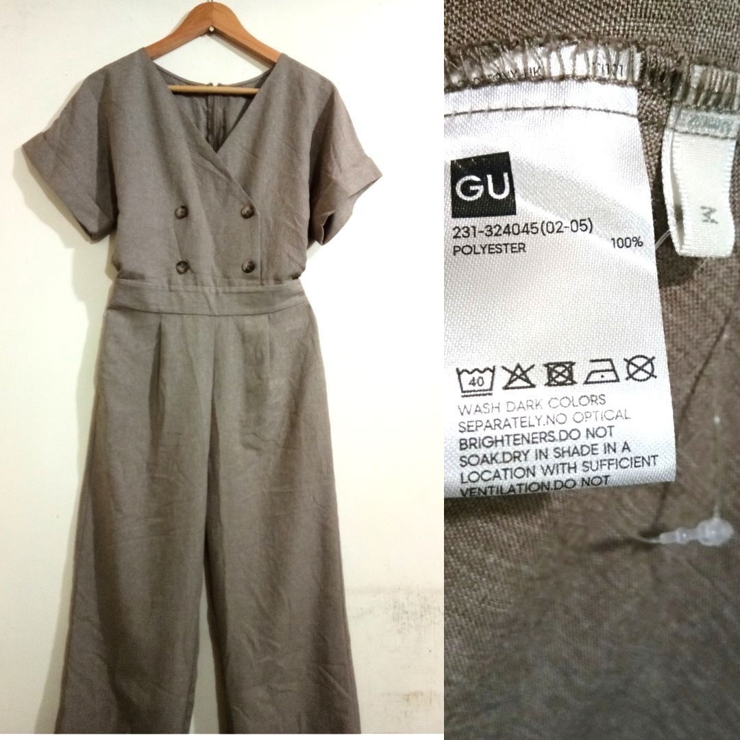 GU Beige/ Light browm Jumpsuit, Women's Fashion, Dresses & Sets ... GU Beige/ Light browm Jumpsuit, Women's Fashion, Dresses & Sets ...