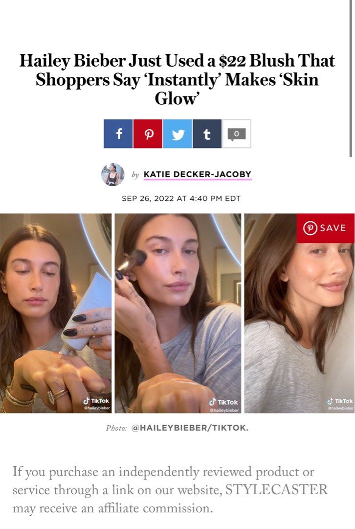 Hailey Bieber Favorite Blush! Milk Bionic Blush in Shade Beyond, Beauty ...