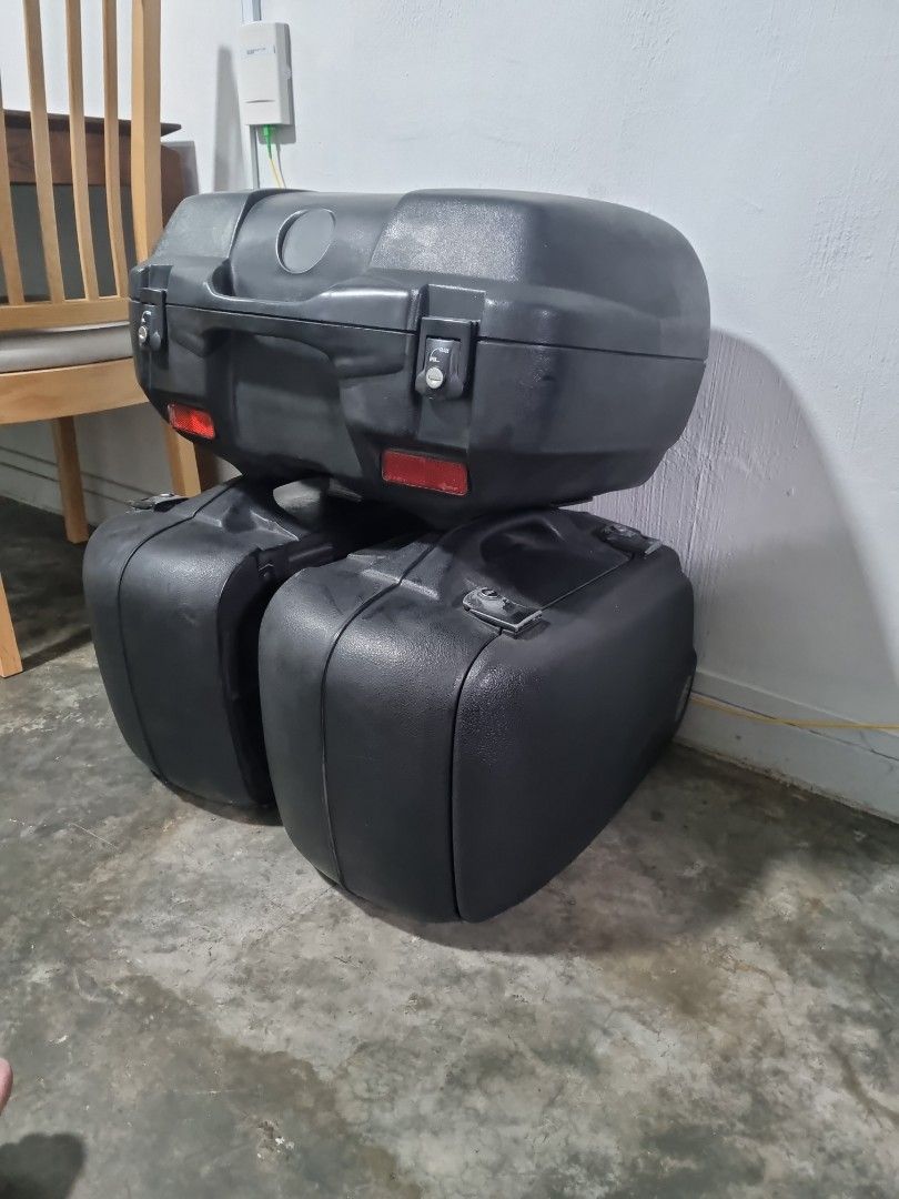 Hepco & Backer top box + top plate + side box, Motorcycles, Motorcycle ...