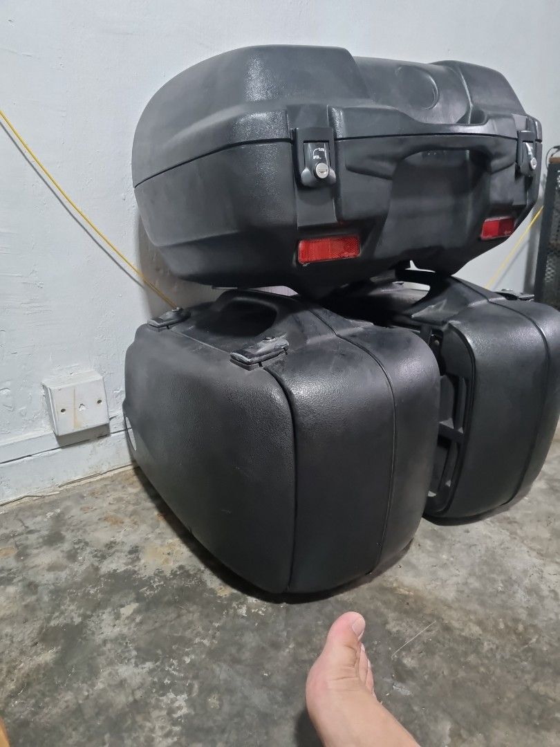 Hepco & Backer top box + top plate + side box, Motorcycles, Motorcycle ...