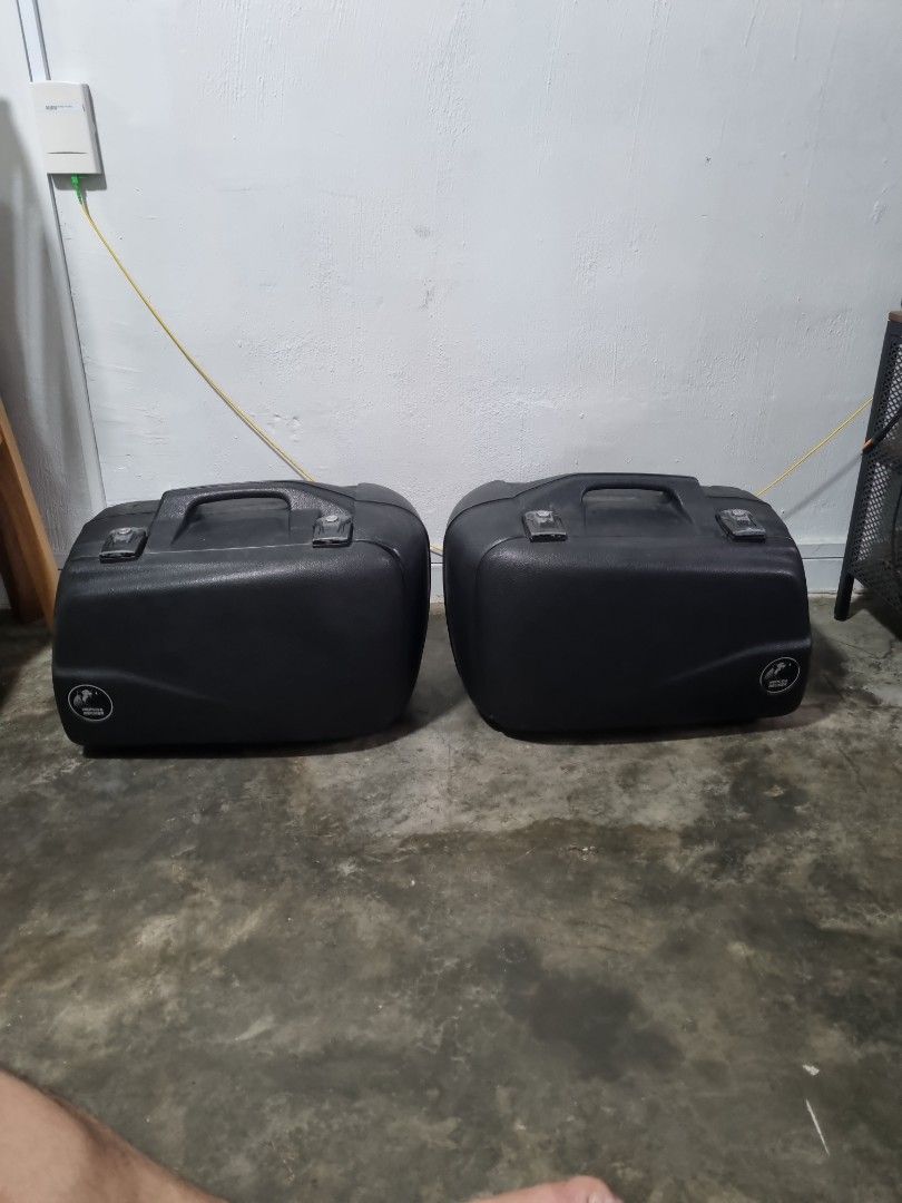 Hepco & Backer top box + top plate + side box, Motorcycles, Motorcycle ...