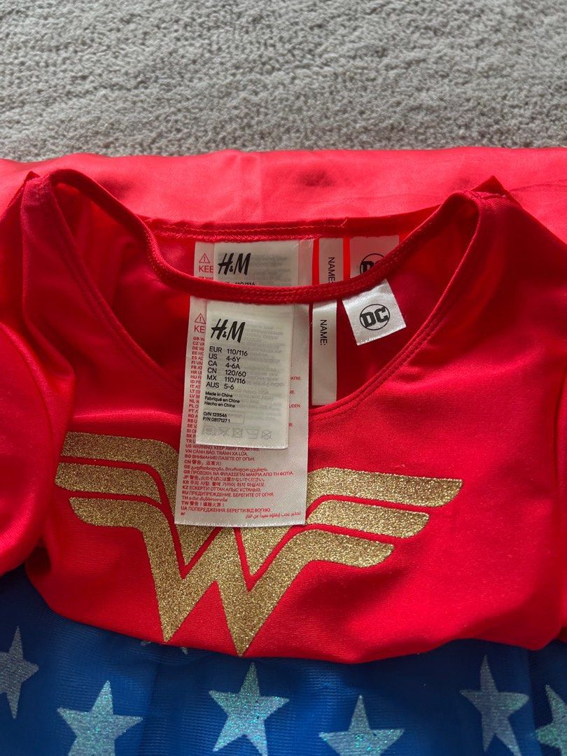 H&M Wonder Woman Dress / Girl Costume 4 - 6 yrs old, Babies & Kids ...