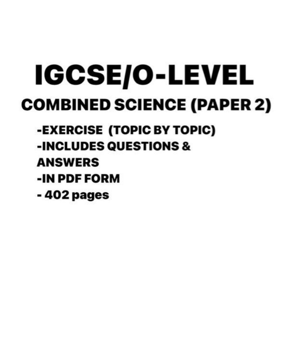 IGCSE O LEVEL COMBINED SCIENCE PAPER 2 EXERCISE ANSWERS Hobbies igcse-o-level-combined-science-paper-2-exercise-answers-hobbies