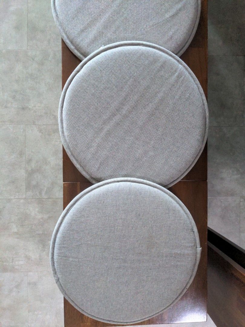 IKEA Bench Cushions ROUND Grey., Furniture & Home Living, Home Decor ...