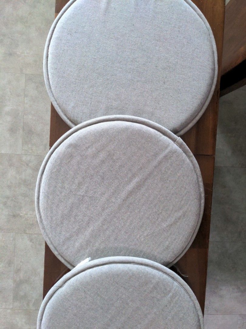 IKEA Bench Cushions ROUND Grey., Furniture & Home Living, Home Decor ...