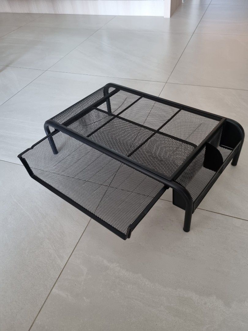 Ikea mesh monitor stand with drawer, Computers & Tech, Parts ...
