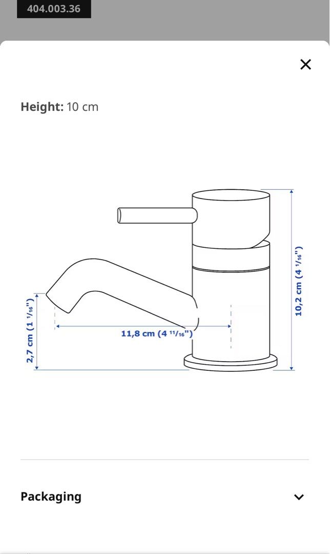 IKEA PILKAN Wash-basin mixer tap, Furniture & Home Living, Bathroom ...