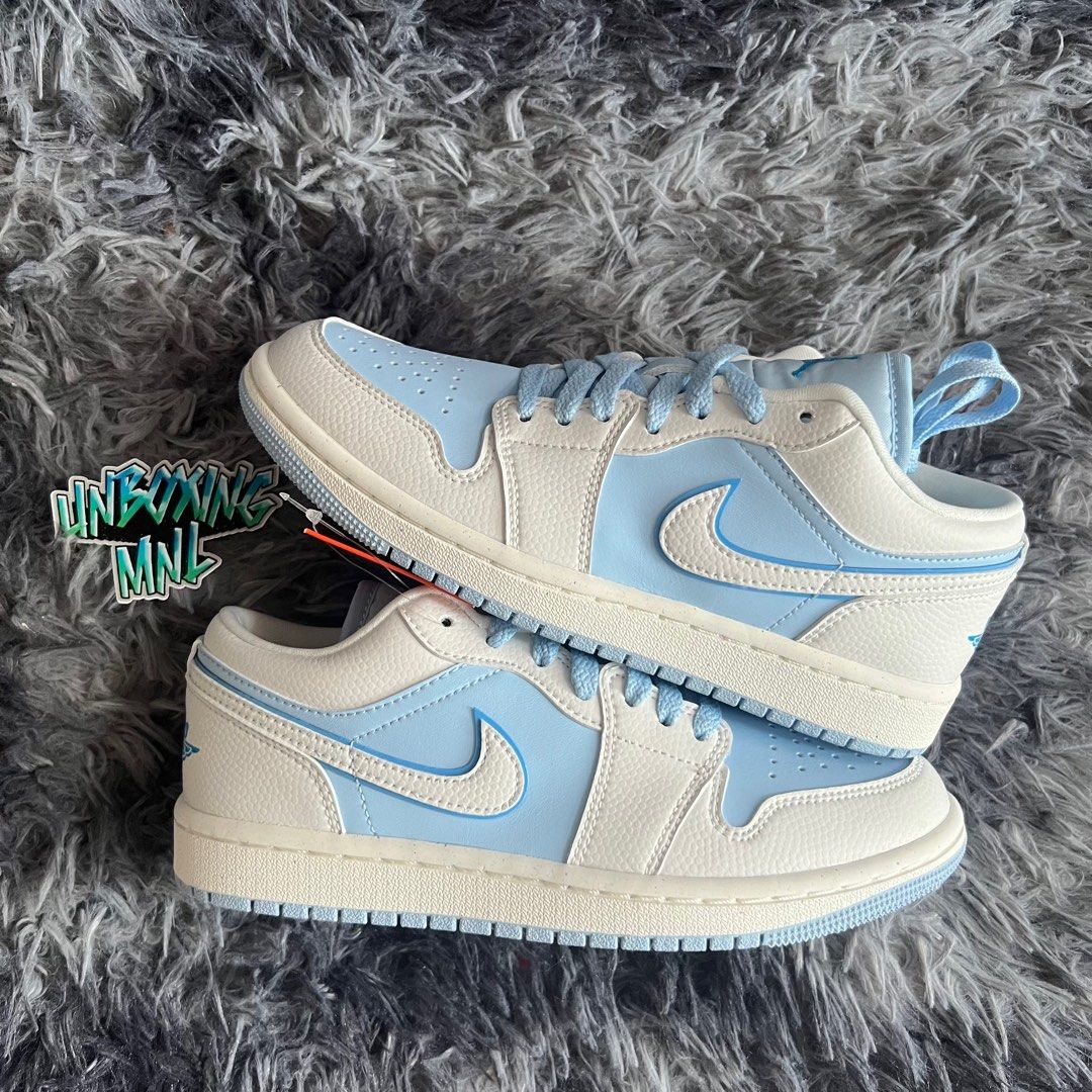 Jordan 1 Low Reverse Ice Blue, Women's Fashion, Footwear, Sneakers on ...