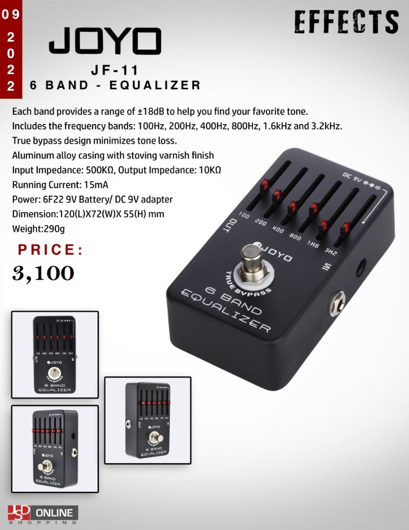 Joyo JF - 11 ( 6 Band Equalizer ), Hobbies & Toys, Music & Media, Music ...