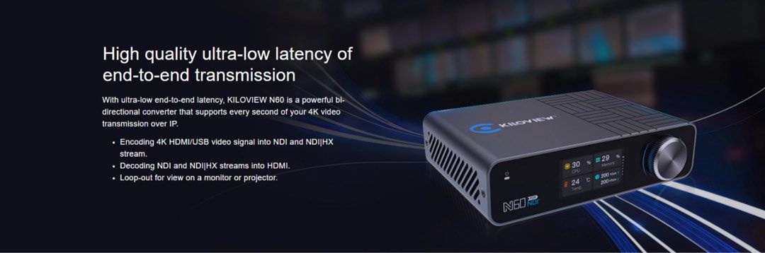 Kiloview N60 4K Bi directional HDMI / USB to NDI, 家庭電器, 電視 & 其他娛樂, 串流媒體 ...