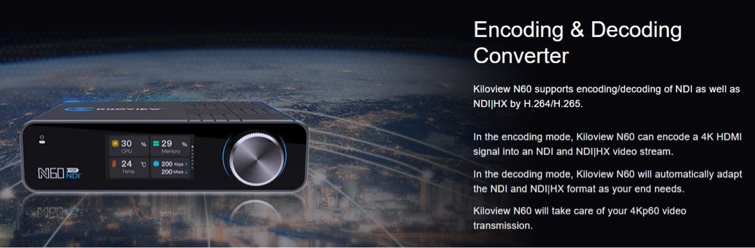 Kiloview N60 4K Bi directional HDMI / USB to NDI, 家庭電器, 電視 & 其他娛樂, 串流媒體 ...