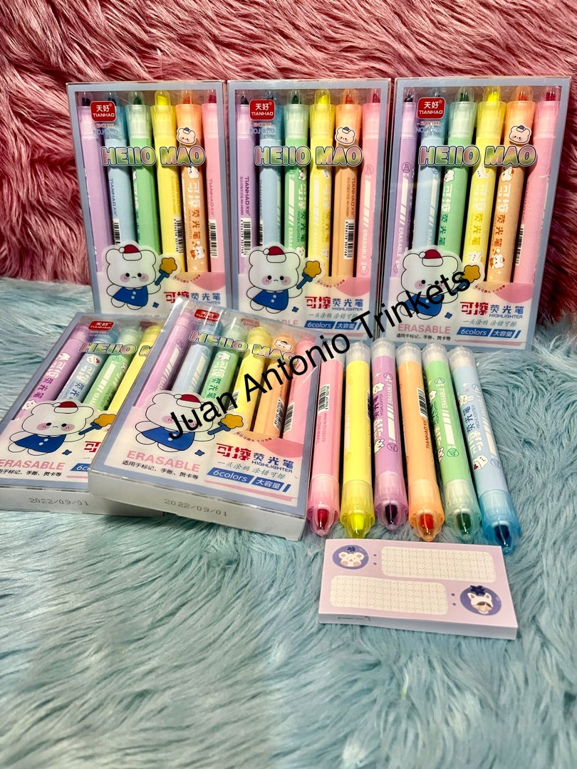 Macaroon Erasable Highlighter Set, Hobbies & Toys, Stationary & Craft ...