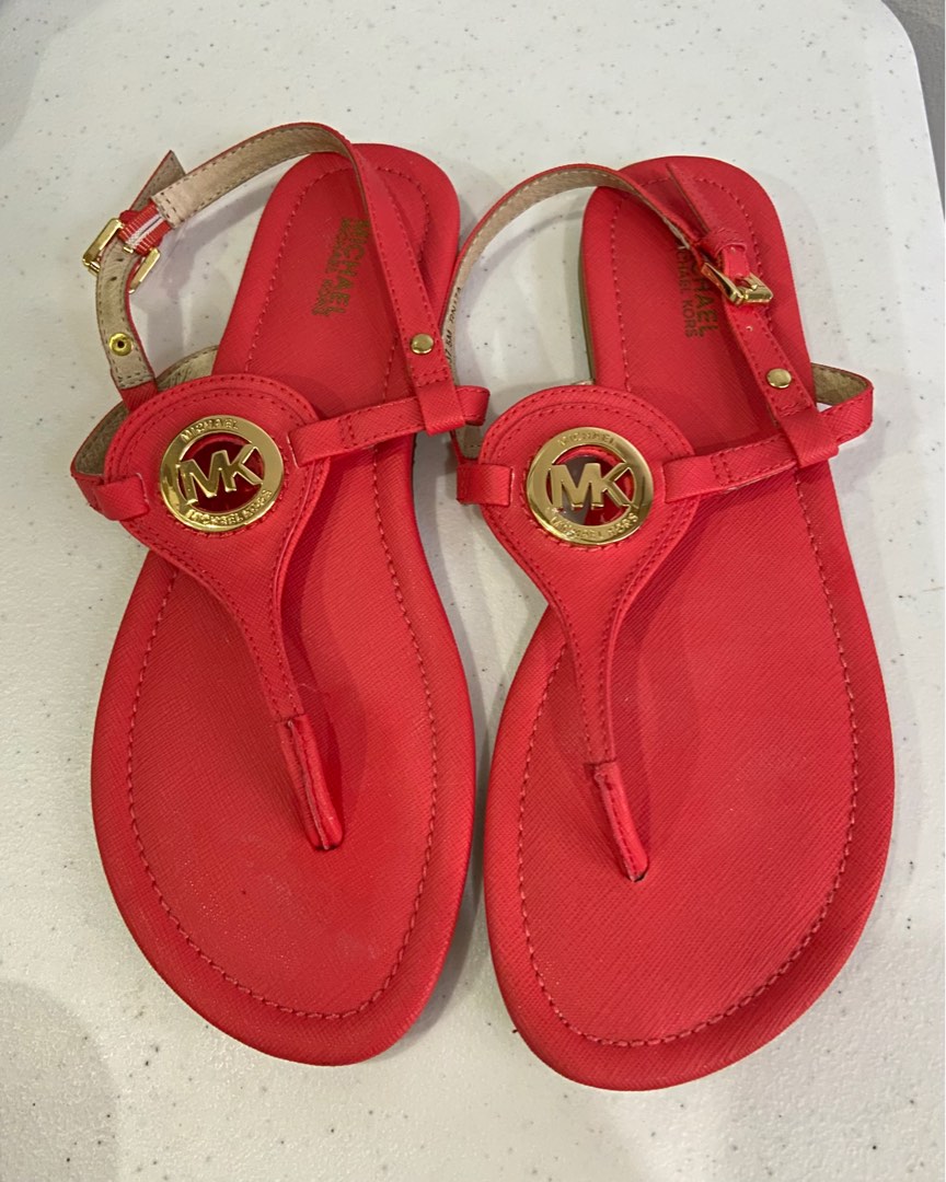Michael Kors Leather Sandals, Women's Fashion, Footwear, Flats ...