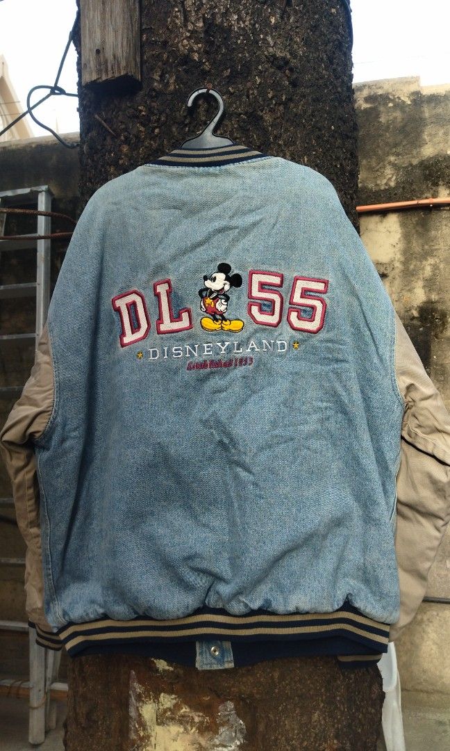 Mickey Mouse DL Denim Varsity Jacket Vintage, Men's Fashion, Coats ...