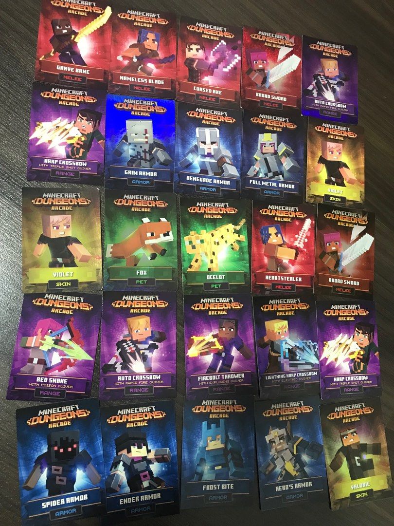 Minecraft Arcade Cards series 1 and 2 , 26 cards kit, with rare cards ...
