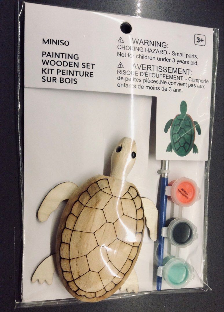 Miniso Painting Wooden Set Turtle, Hobbies & Toys, Stationary & Craft ...