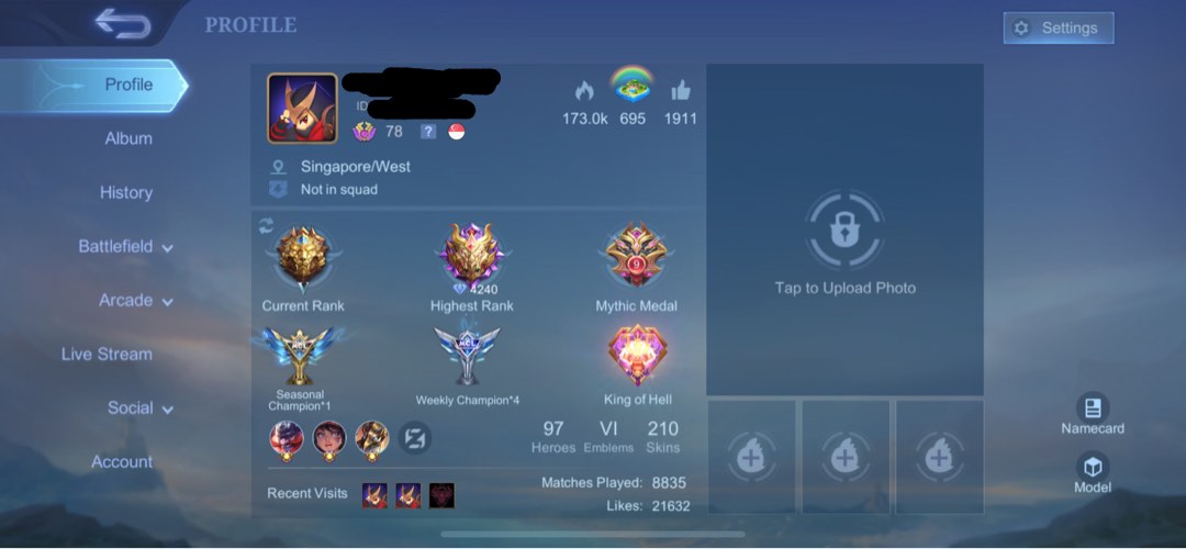 Mobile Legends Tank Main Account, Video Gaming, Gaming Accessories ...