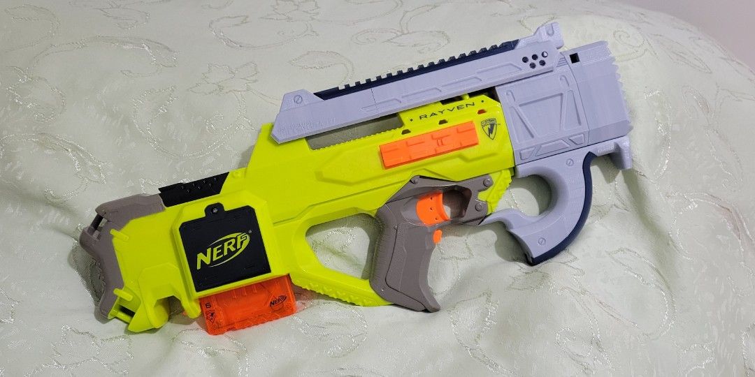 Nerf Rayven / Rayven fire mod P90, 興趣及遊戲, 玩具 & 遊戲類 - Carousell