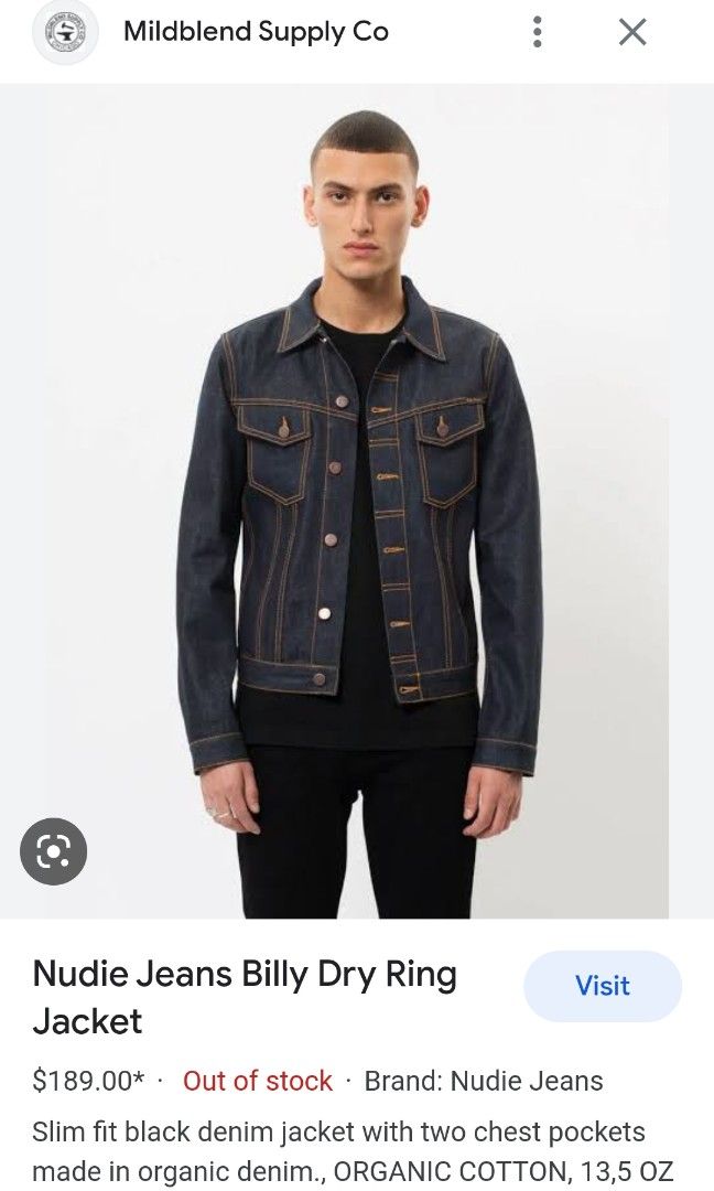 Nudie Billy dry ring denim jacket, Men's Fashion, Coats, Jackets and ...