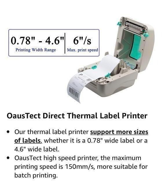 OausTect Thermal Label Printer 4x6 Desktop Label Marker for Warehouse ...