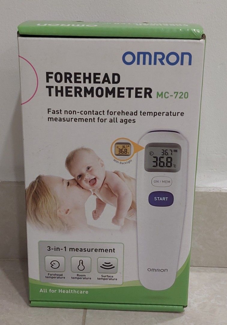 Omron Forehead Thermometer MC-720, Health & Nutrition, Thermometers on ...