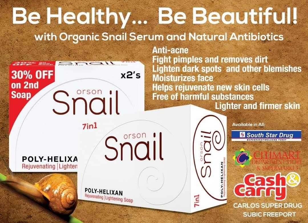 ORSON Snail Soap, Beauty & Personal Care, Bath & Body, Bath on Carousell