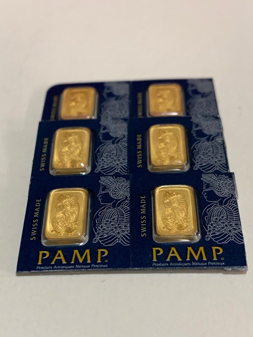 PAMP Suisse Lady Fortuna Gold Bar 1g x 6pcs, Hobbies & Toys ...