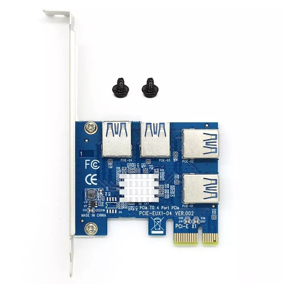 PCIE to 4 USB 3.0 Splitter Riser Card Adapter x16, Computers & Tech ...