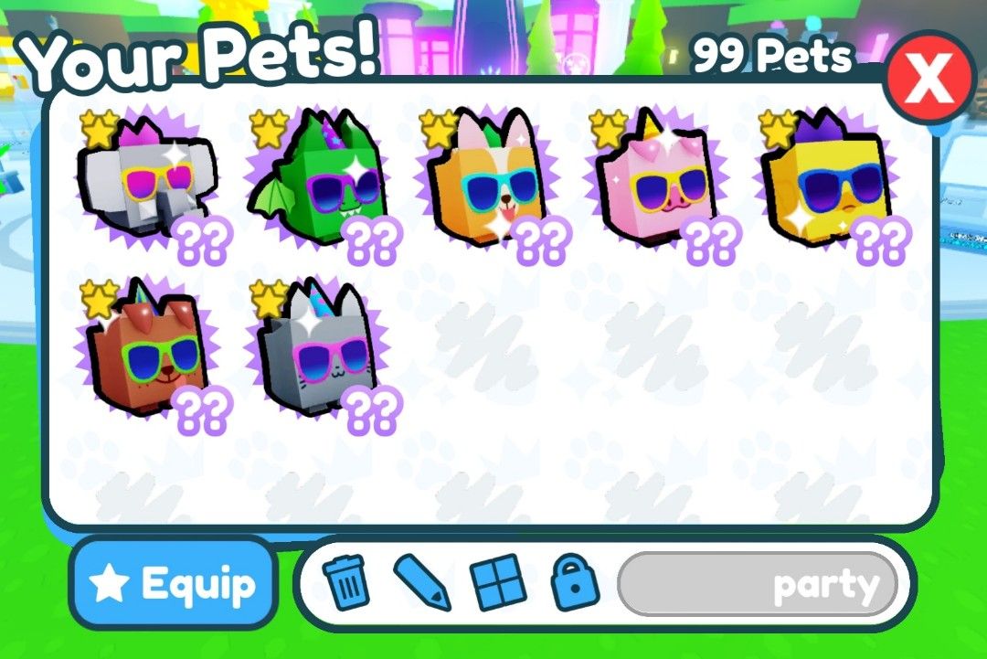 Pet Simulator X - Exclusive Party Pets Set, Video Gaming, Video Games ...