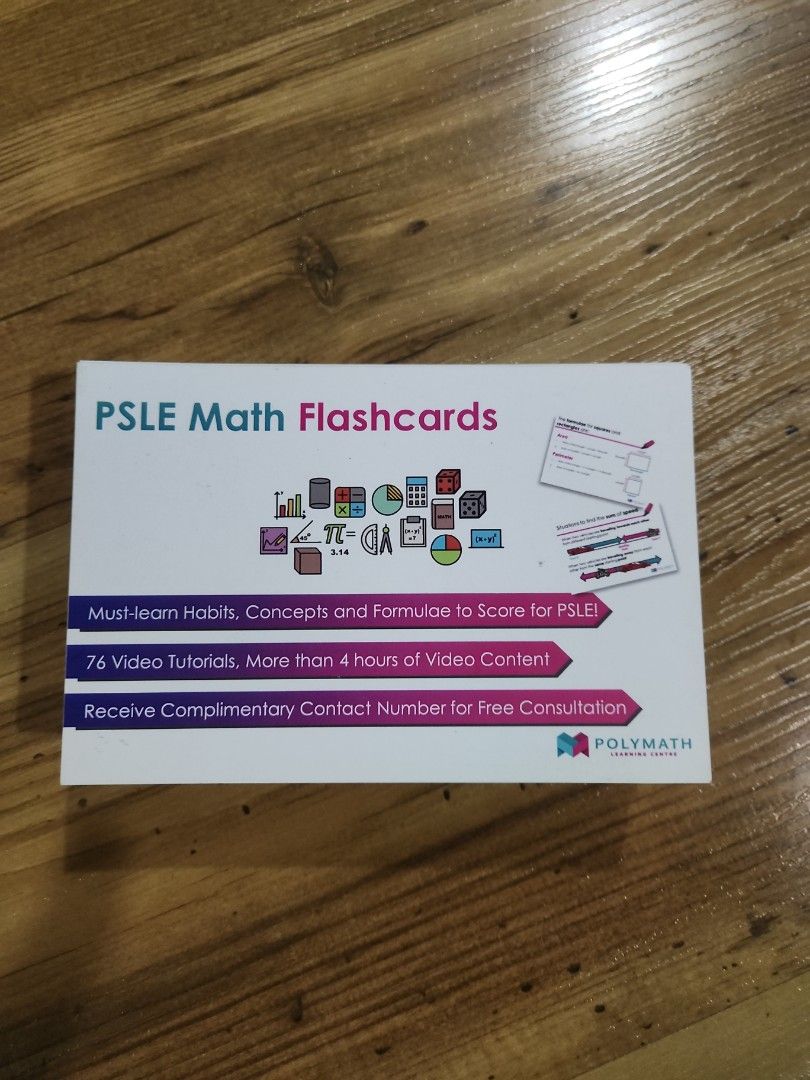 PolyMath PSLE Math Flash Cards Set, Hobbies & Toys, Books & Magazines ...
