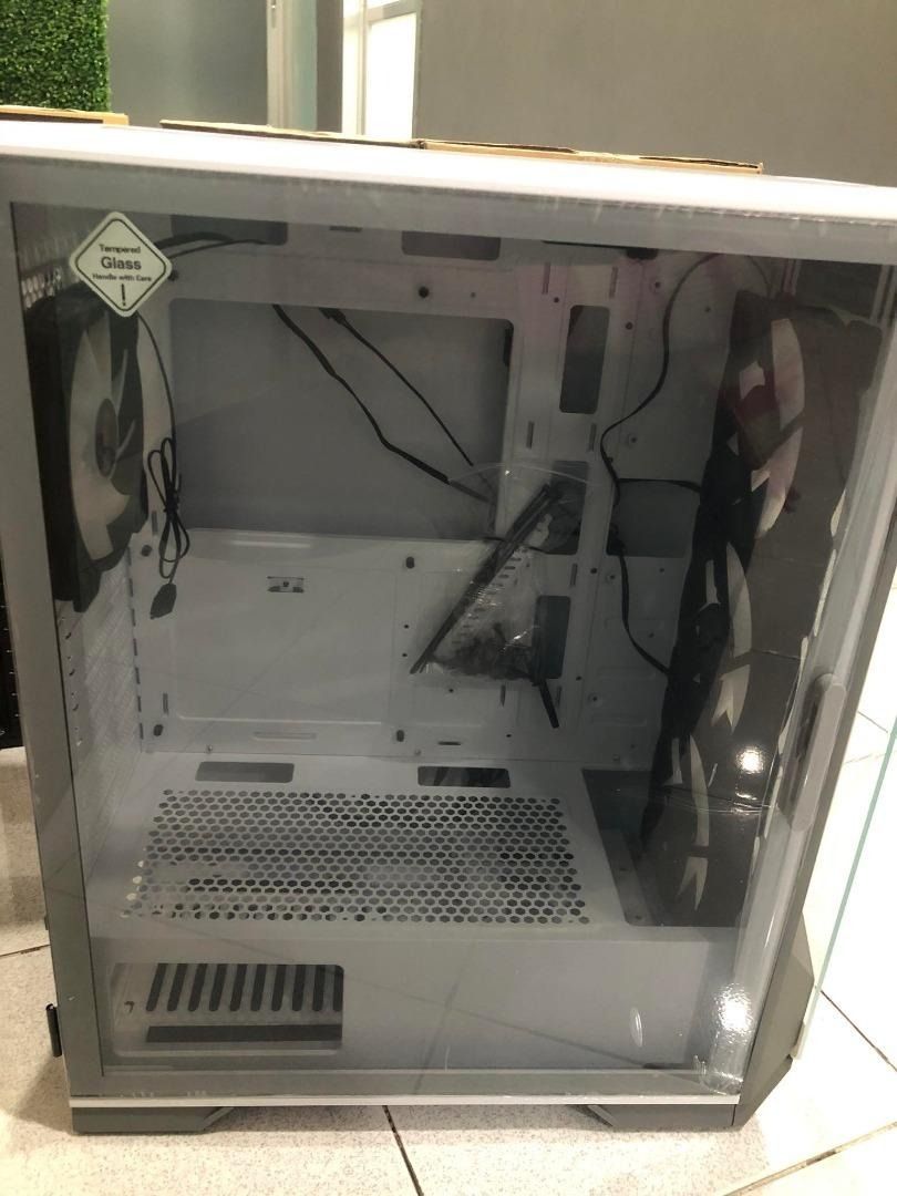 Powerlogic Falcon Agile Tempered Glass Gaming RGB PC Case White ...