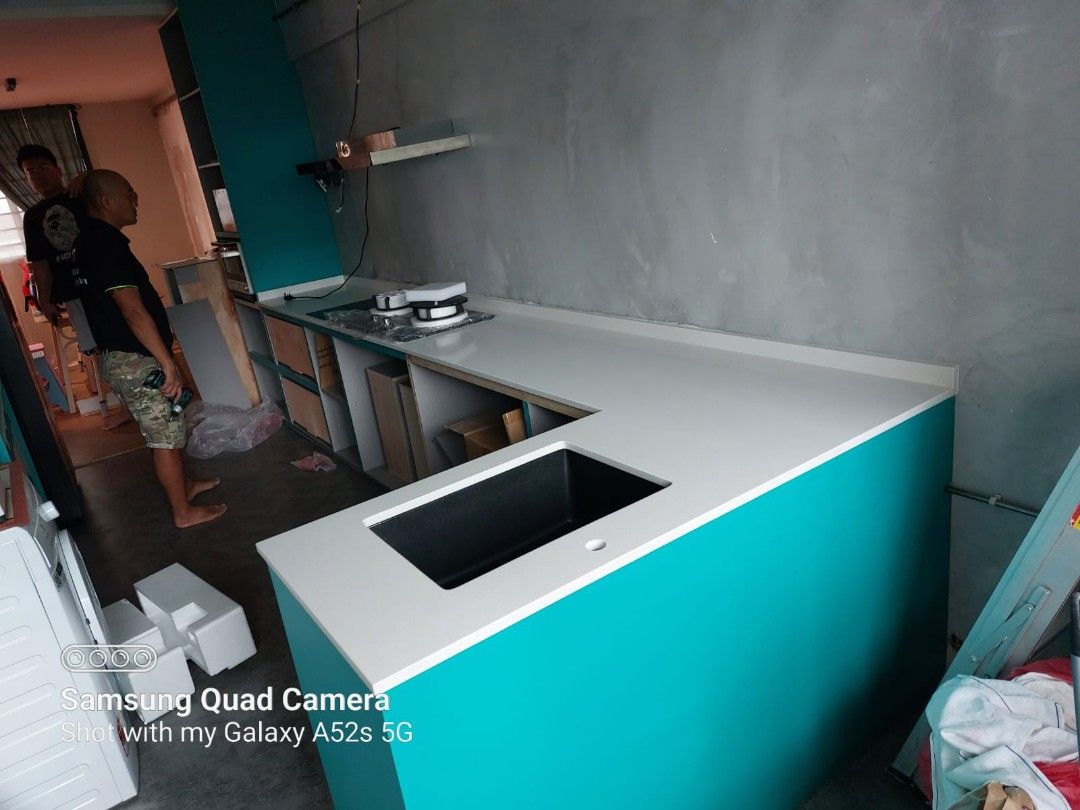 Quartz, Solid Surface, Granite, Marble and Sintered Stone Kitchen Top, Furniture & Home Living ...