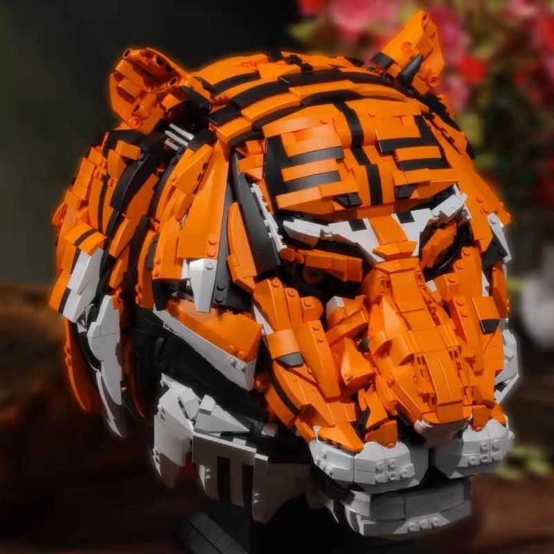 QZL 10300 TIGER HEAD 3D MODEL BUILDING BLOCKS, Hobbies & Toys, Toys & Games on Carousell