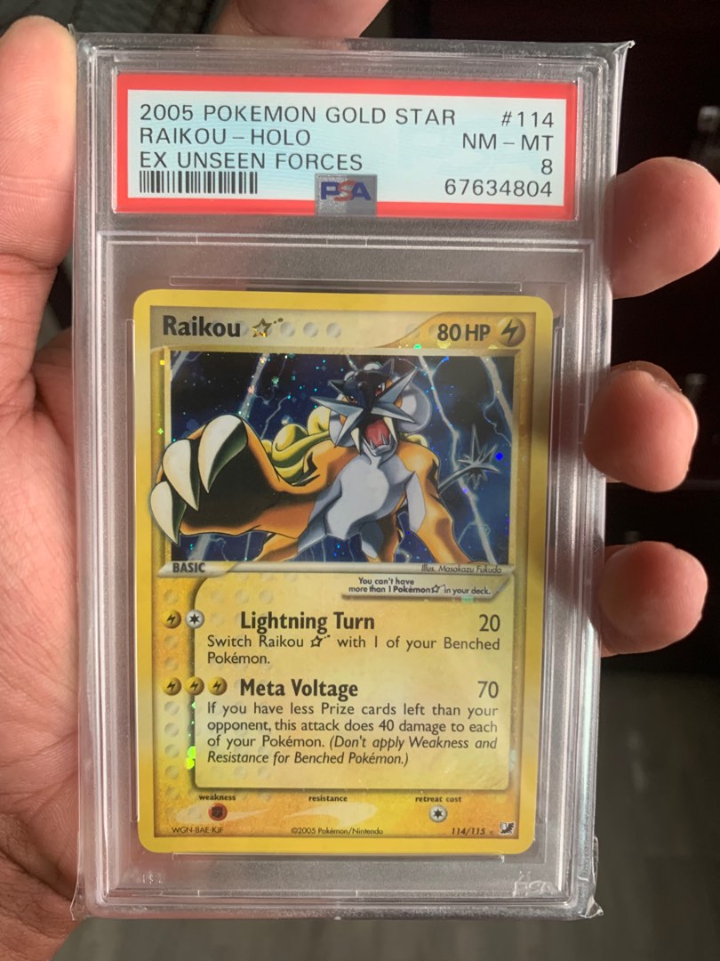 Raikou gold star PSA 8 pokemon cards, Hobbies & Toys, Toys & Games on ...