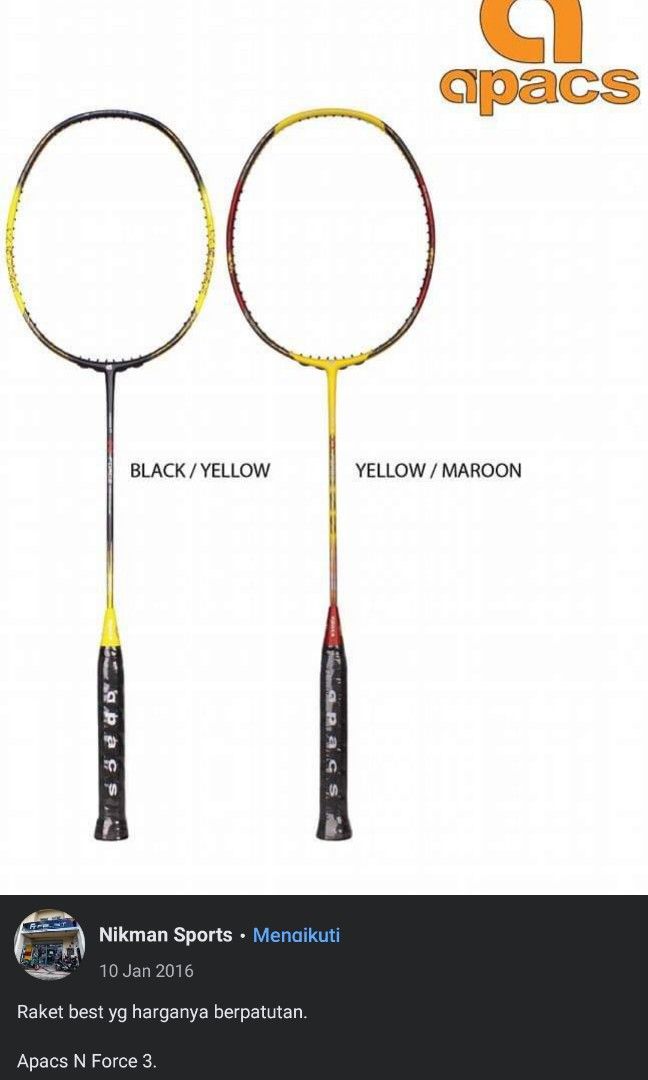 Raket apacs, Sports Equipment, Sports & Games, Racket & Ball Sports on ...