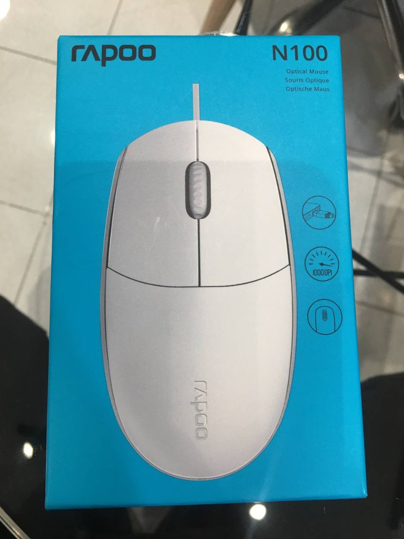 Rapoo N100 Wired Optical Mouse USB White, Computers & Tech, Parts ...
