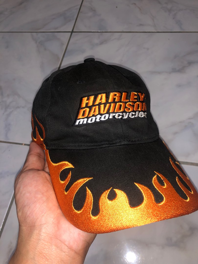 Rare Harley Davidson Flame Hat, Men's Fashion, Watches & Accessories ...