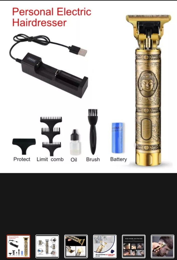 Rechargeable Buddha design metal body hair clipper razor, Beauty ...