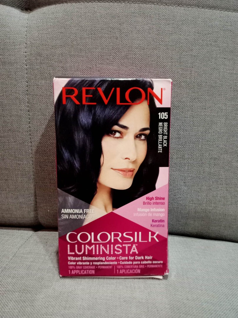 Revlon ColorSilk LUMINISTA Vibrant Shimmering Color 105 Bright Black ...