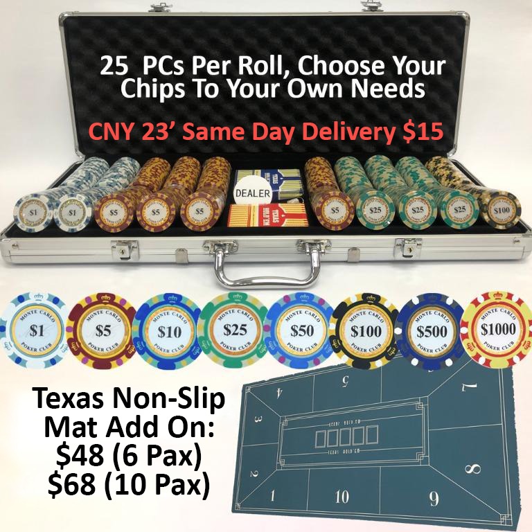 [SAME DAY DELIVERY] Monte Carlo Club 300/500 Pcs Poker Chips Texas ...