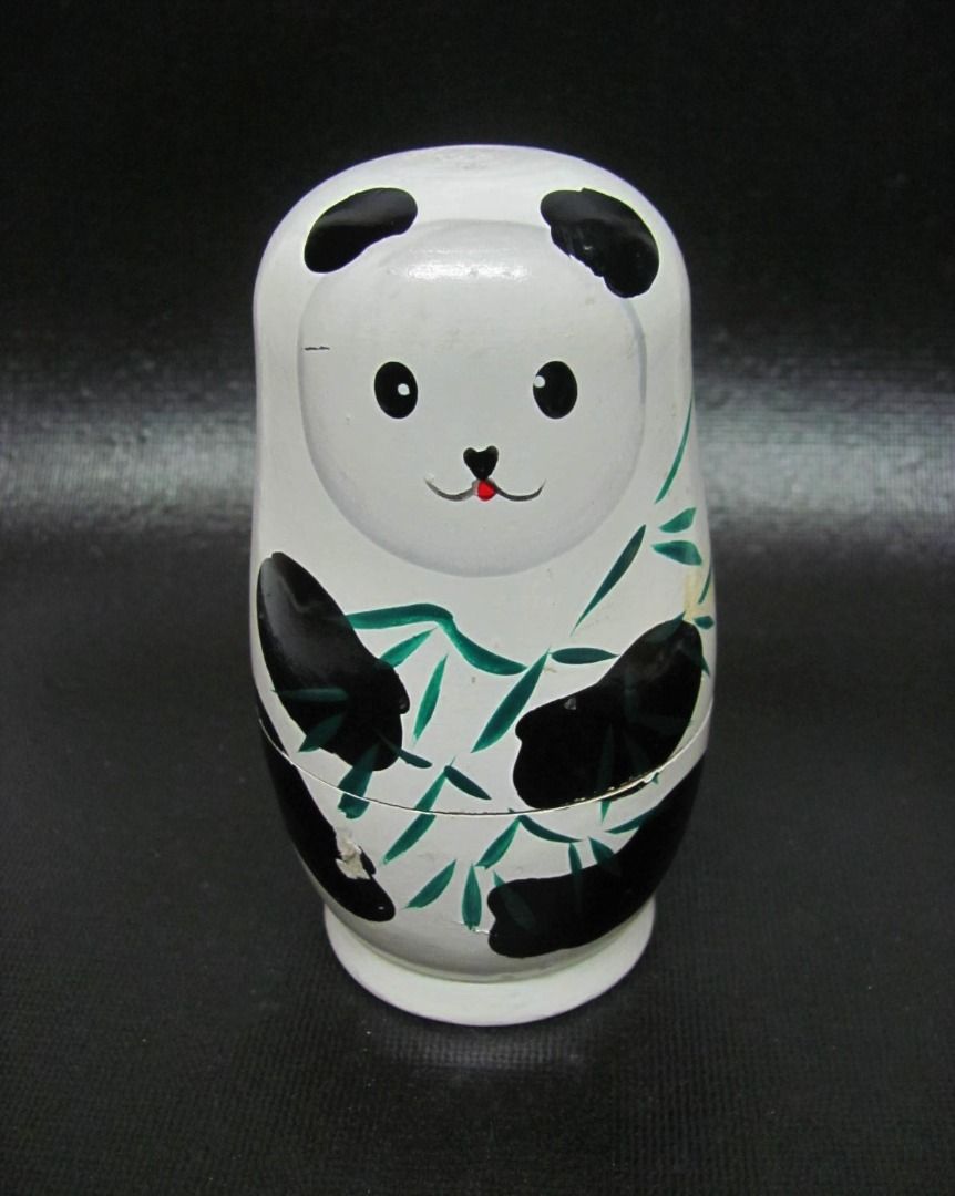 Set of 5 Wooden Panda Matryoshka / Nesting Dolls, Furniture & Home ...