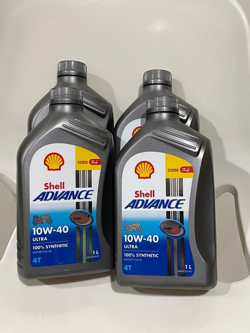 Shell Advance Ultra 10W-40 Fully Synthetic Engine Oil for Motorcycle 1L ...