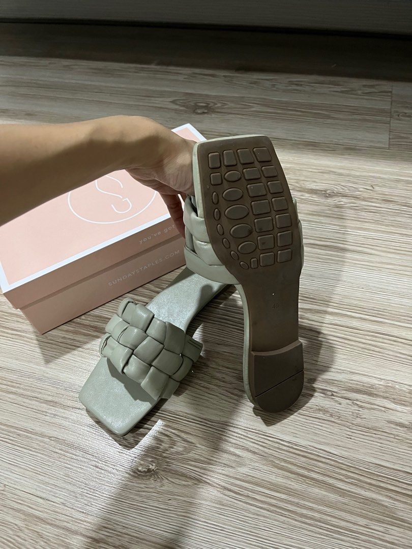 Sunday Staples Weave sliders in dusty mint, Luxury, Sneakers & Footwear ...