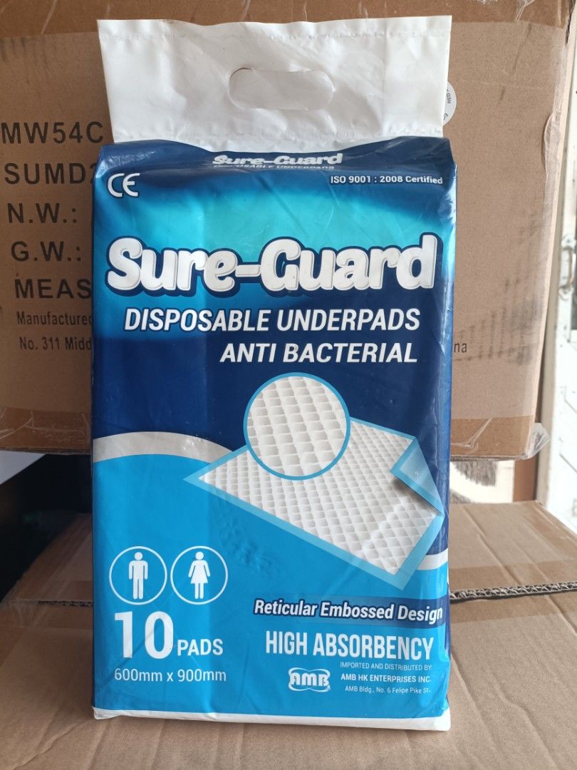 Sure-Guard Disposable Underpads 10Pcs Per Pack, Health & Nutrition ...