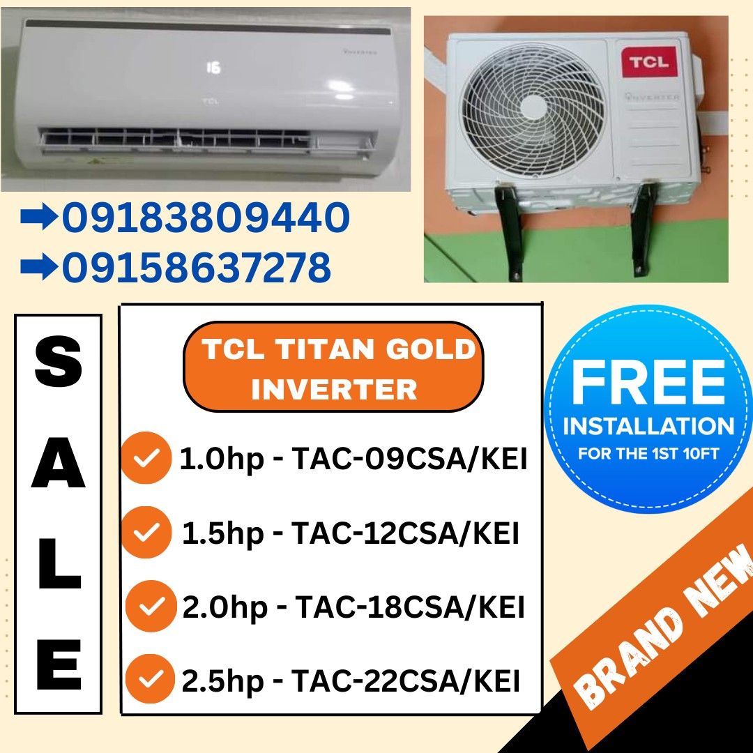 TCL Titan Gold Inverter Split Type Aircon, TV & Home Appliances, Air ...