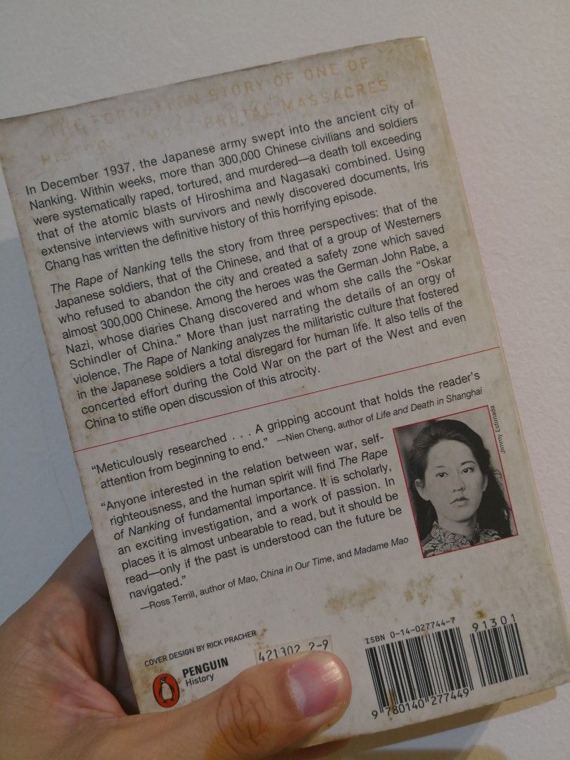 The Rape Of Nanking Book Iris Chang Japanese Occupation China Rare ...