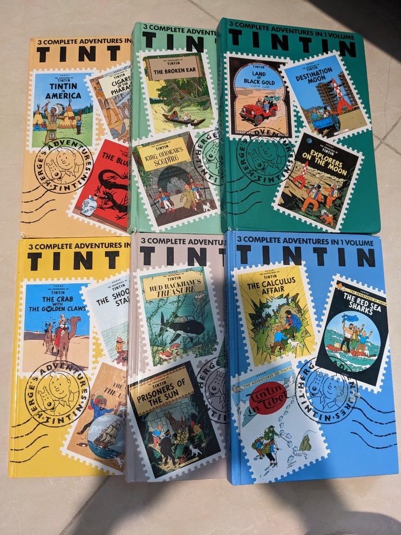Tintin (Vol 1 to 6) - 3 Adventures in 1 Volume Series, Hobbies & Toys ...
